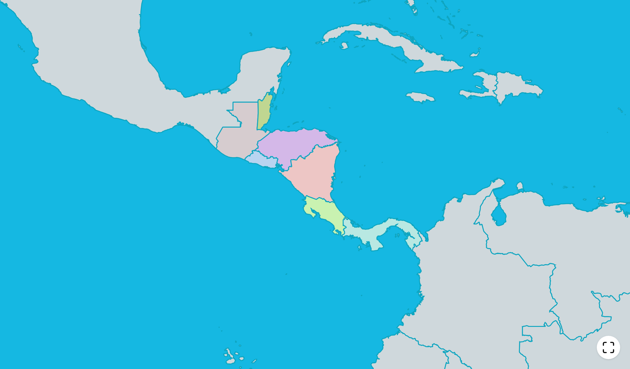 Central America Countries Map Click Quiz Game Online