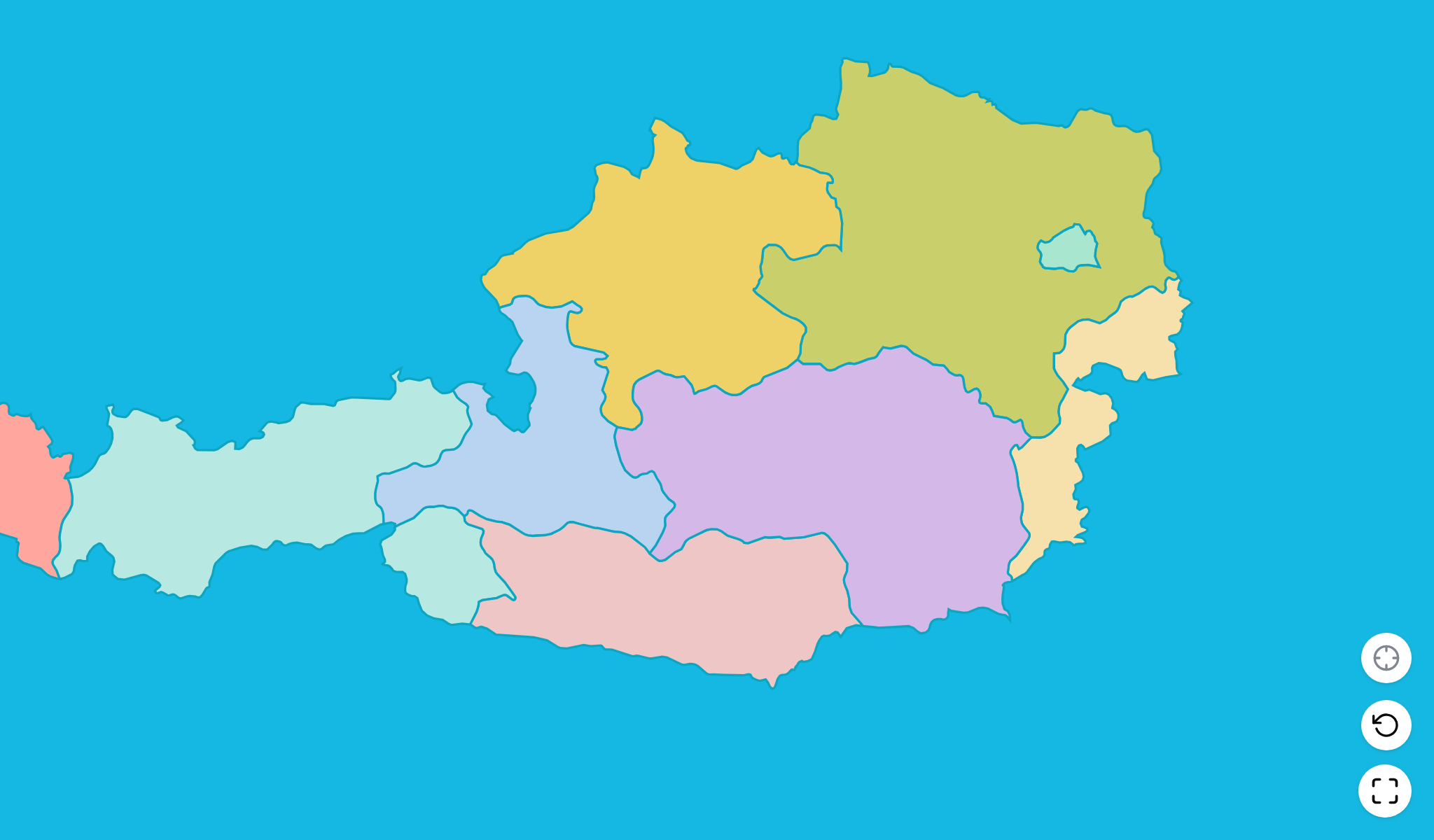 Austria States Map Quiz Game