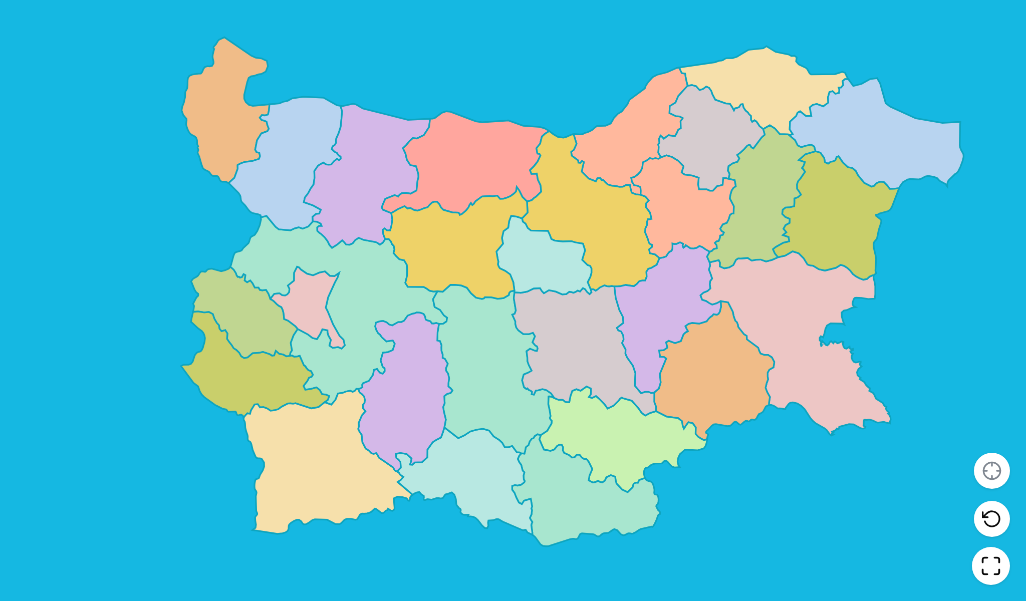Bulgaria Regions Map Quiz Game