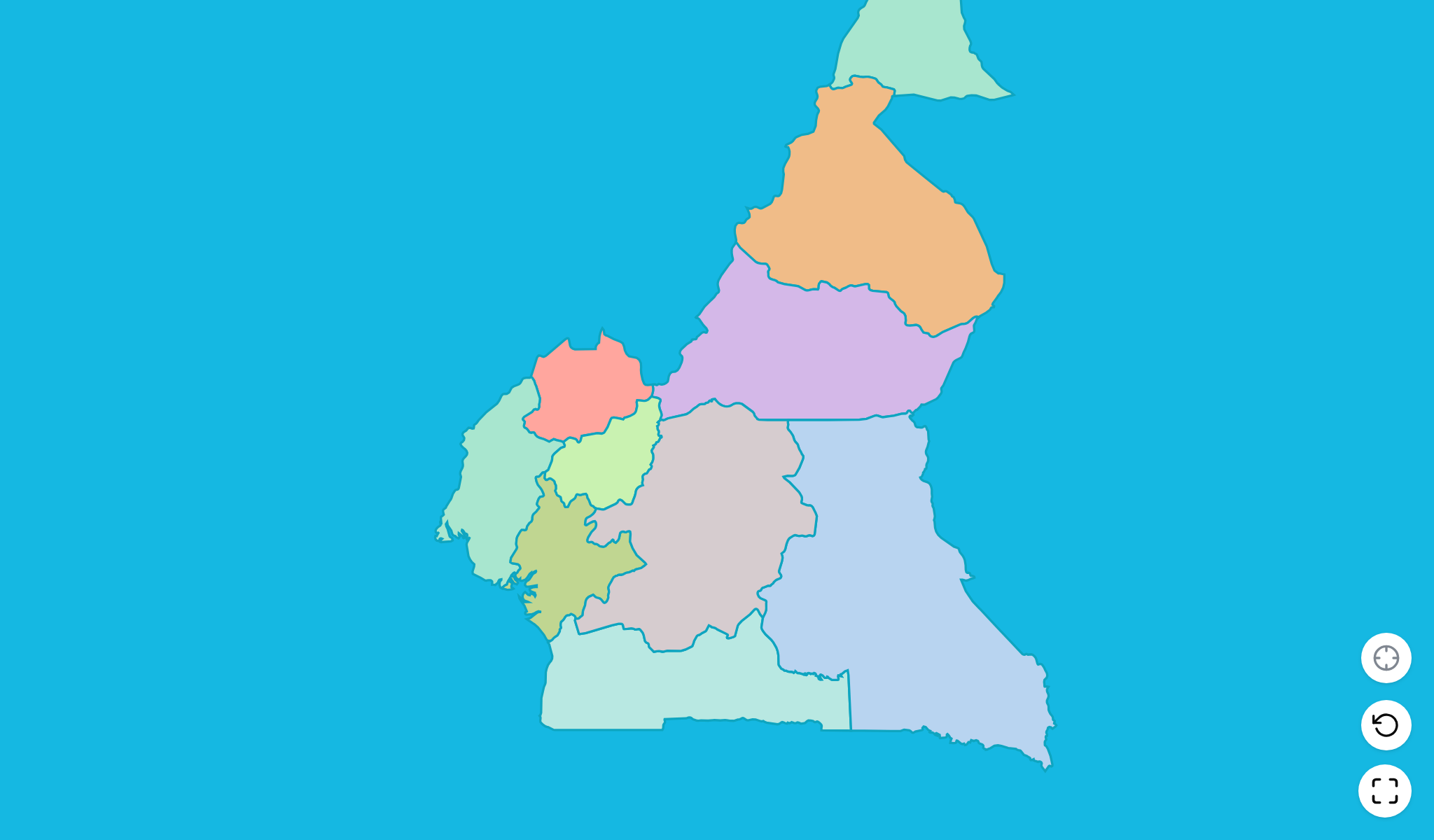 Cameroon Administrative Divisions Map Quiz Game