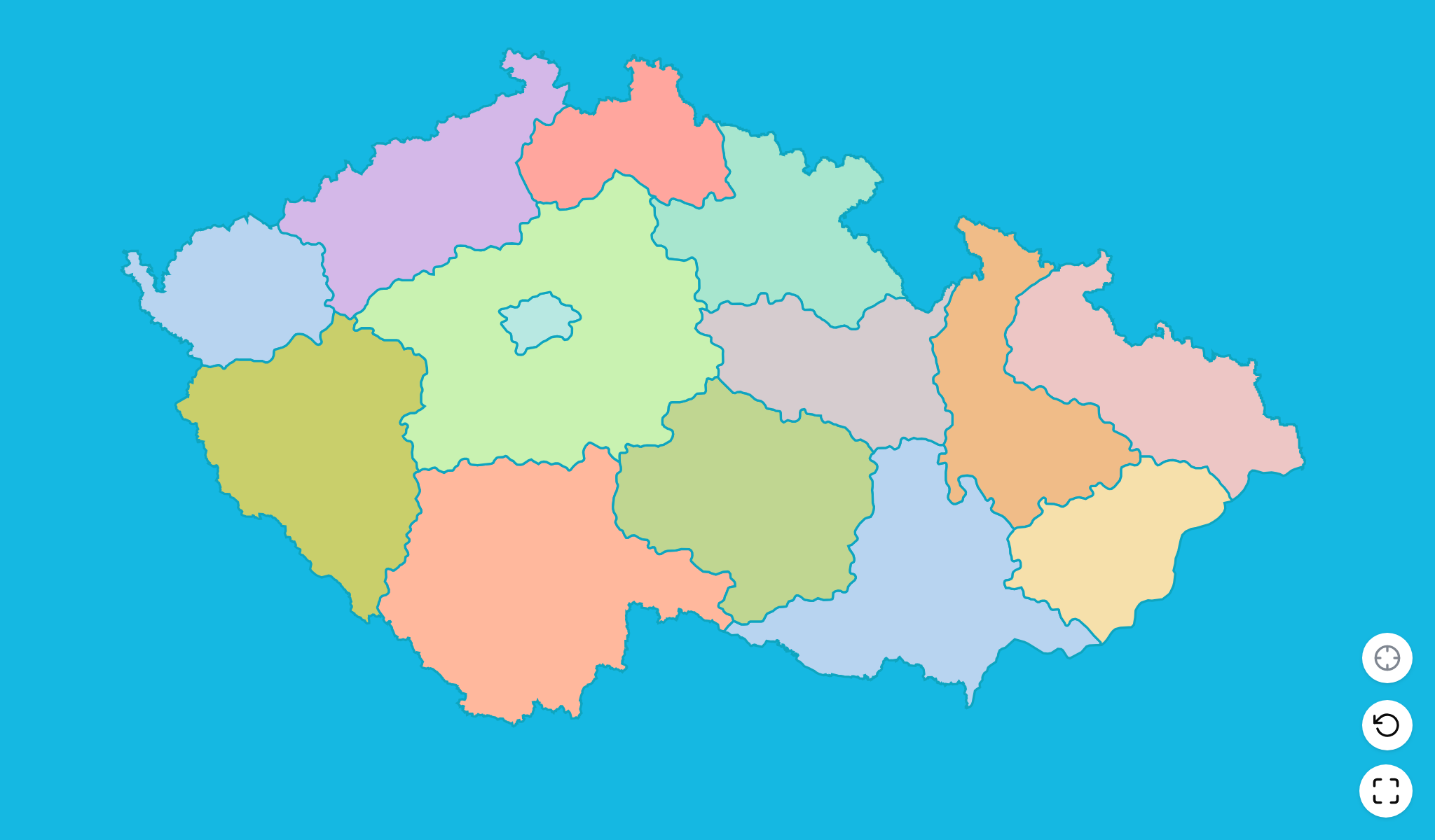 Czechia Regions Map Quiz Game