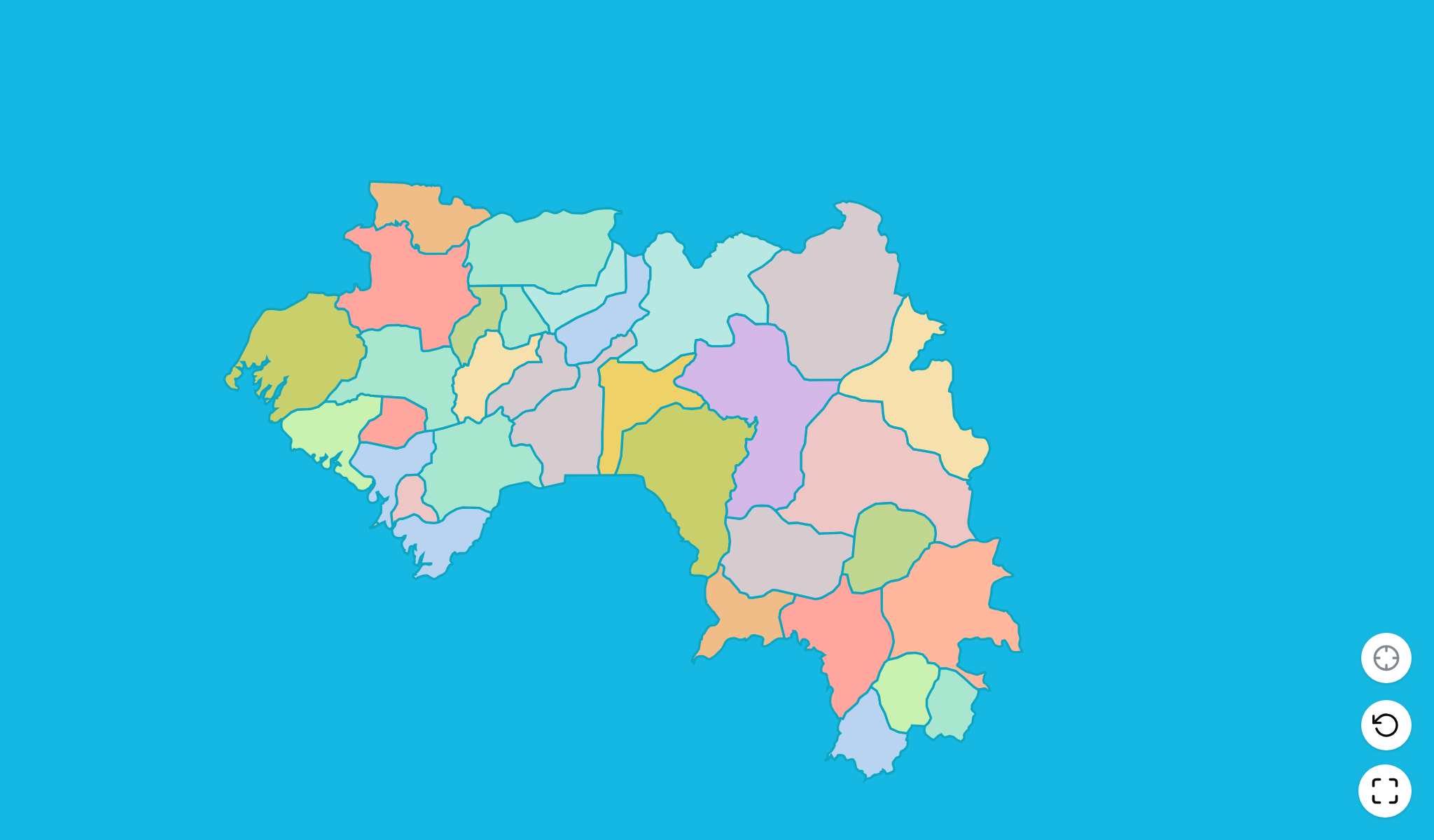 Guinea Administrative Divisions Map Quiz Game