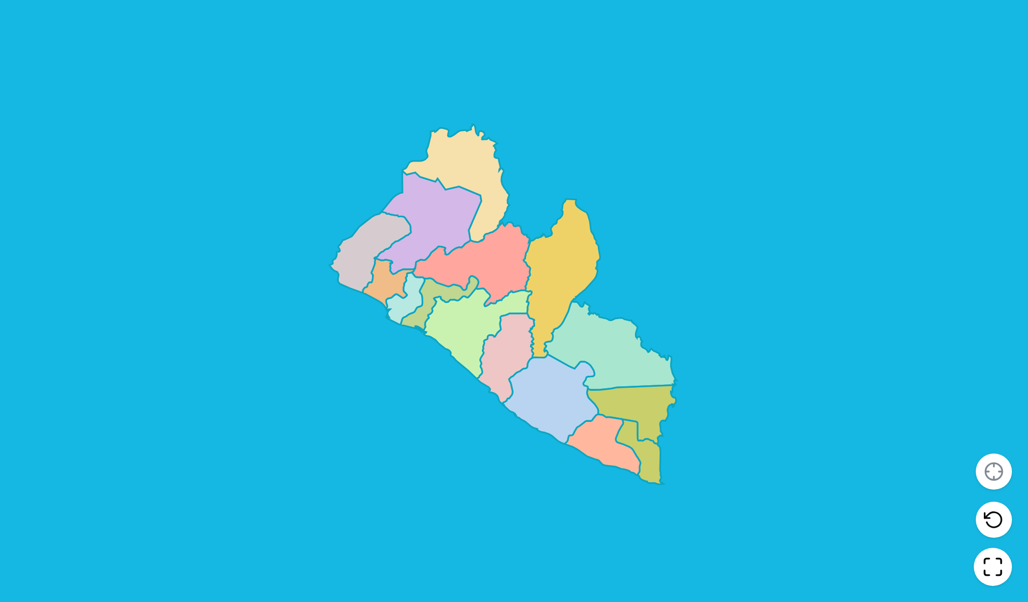 Liberia Administrative Divisions Map Quiz Game