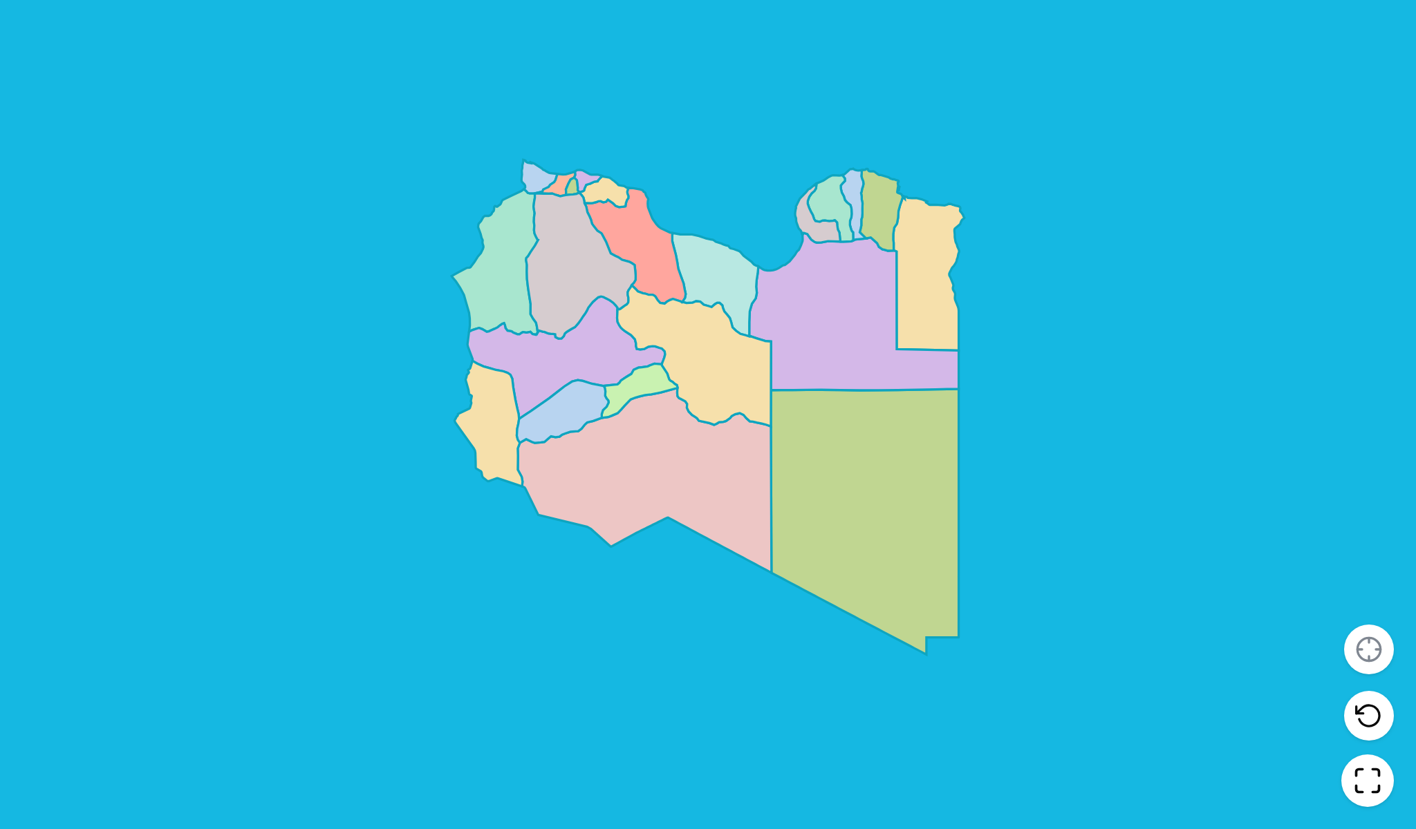 Distritos de Libia Juego de Quiz de Mapa en Línea