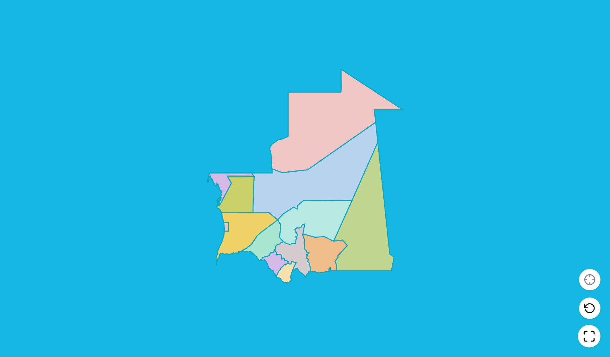Mauritania Administrative Divisions Map Quiz Game