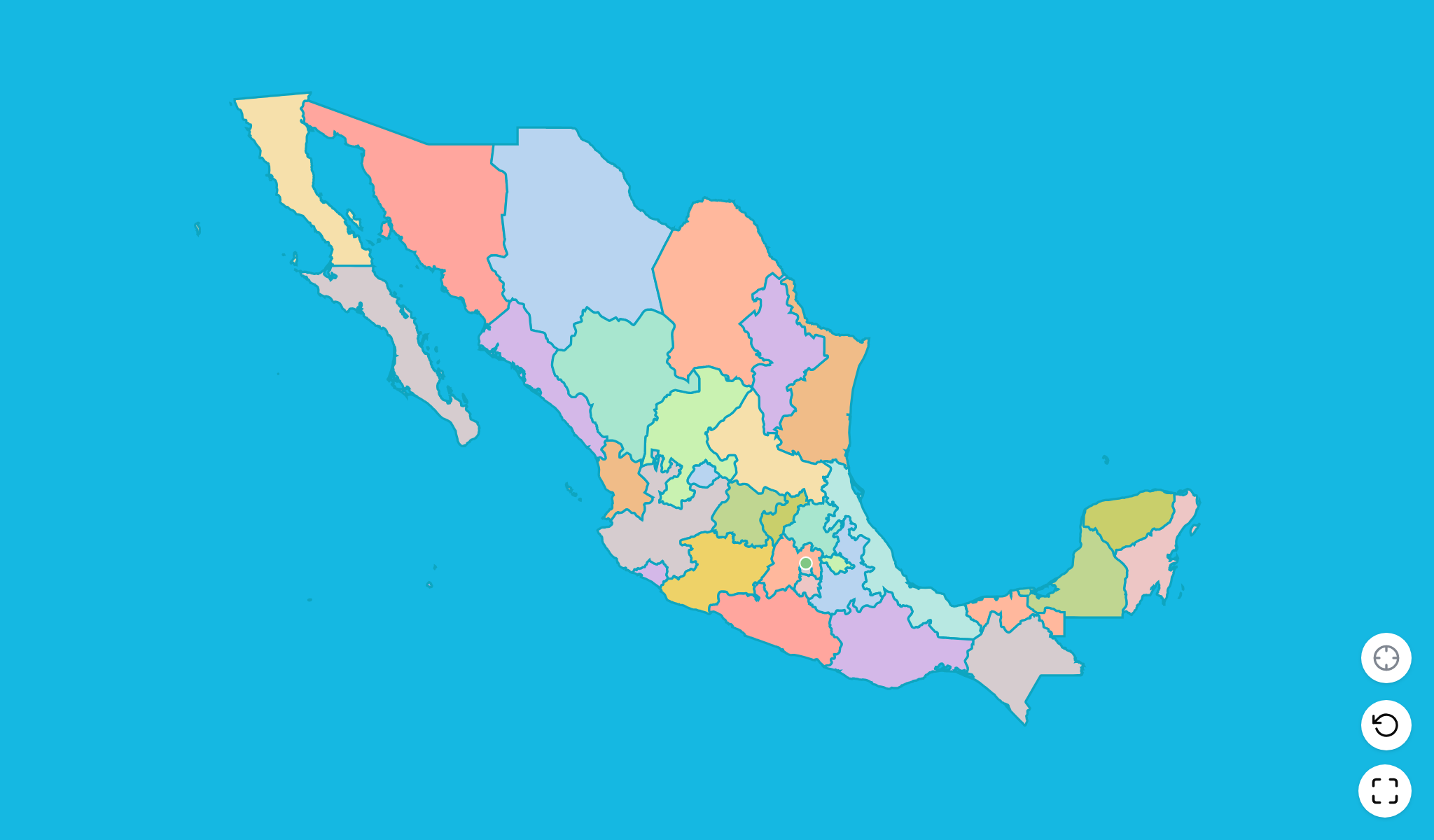 Estados de México Juego de Quiz de Mapa en Línea