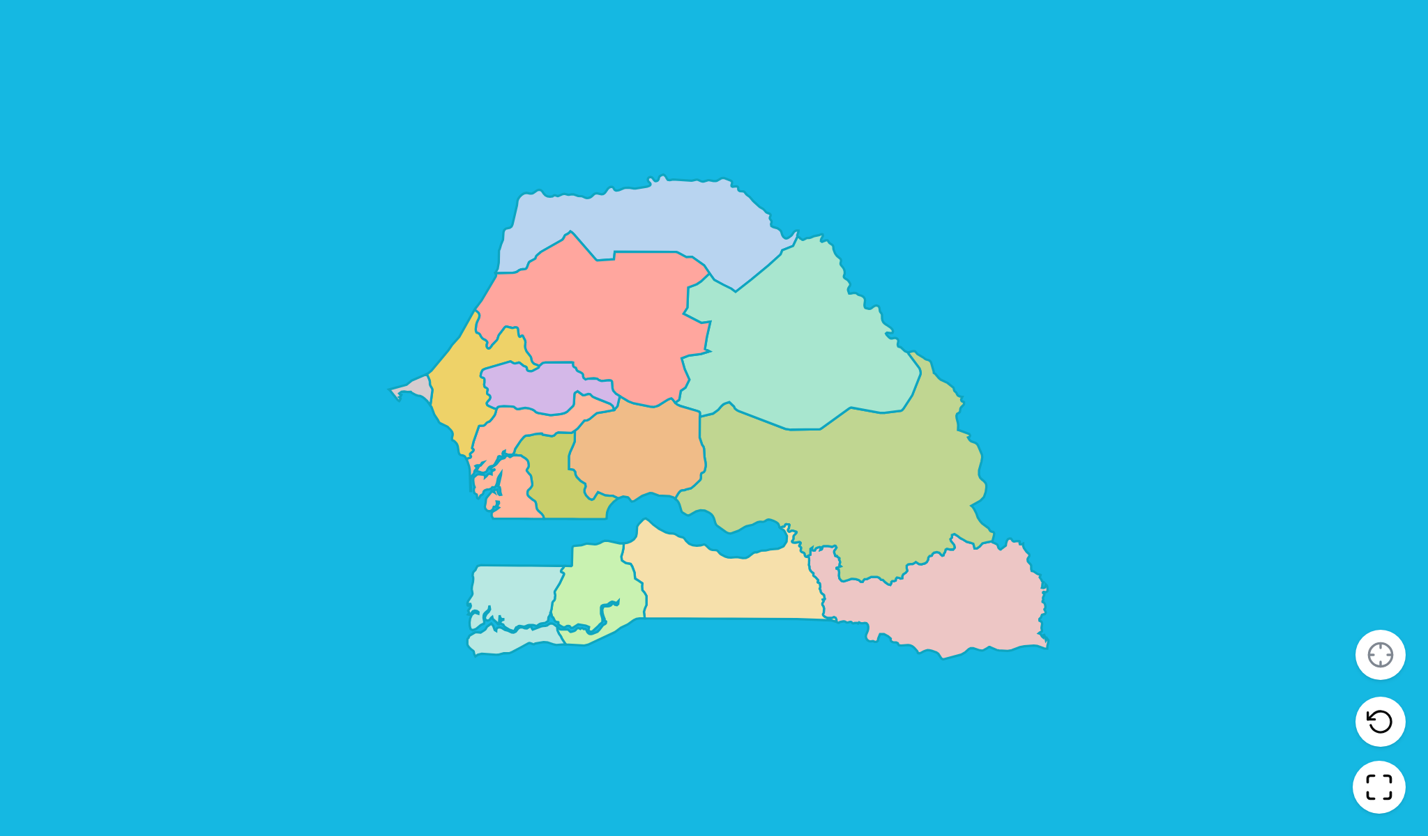 Senegal Regions Map Quiz Game