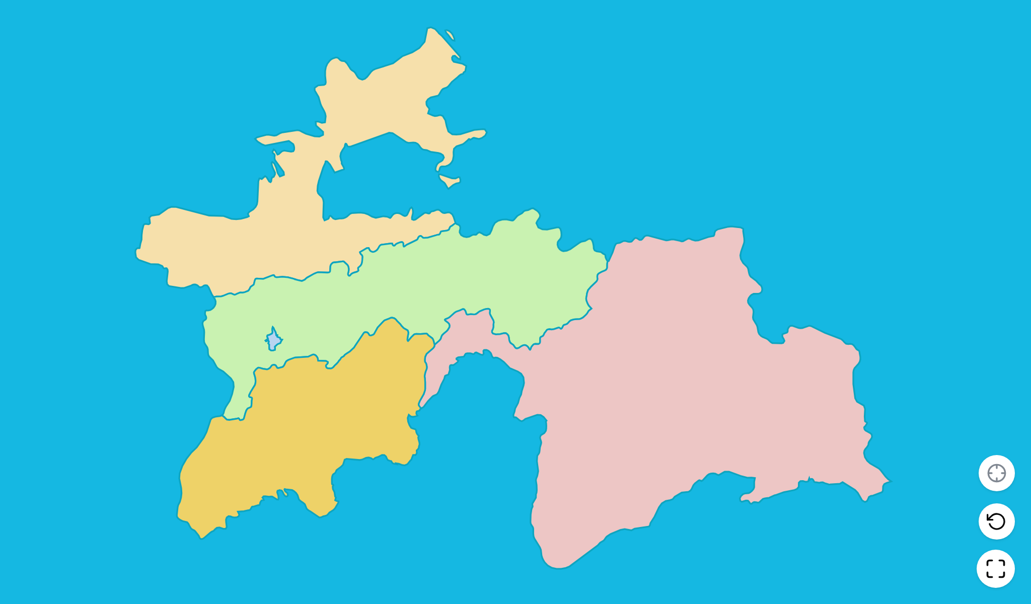 Tajikistan Regions Map Quiz Game